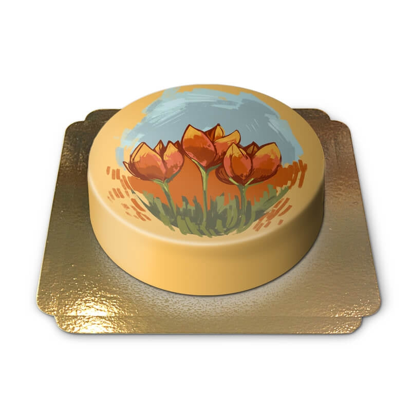 Gâteau Motif Tulipe Hollandaises 🍰 votregateau.fr